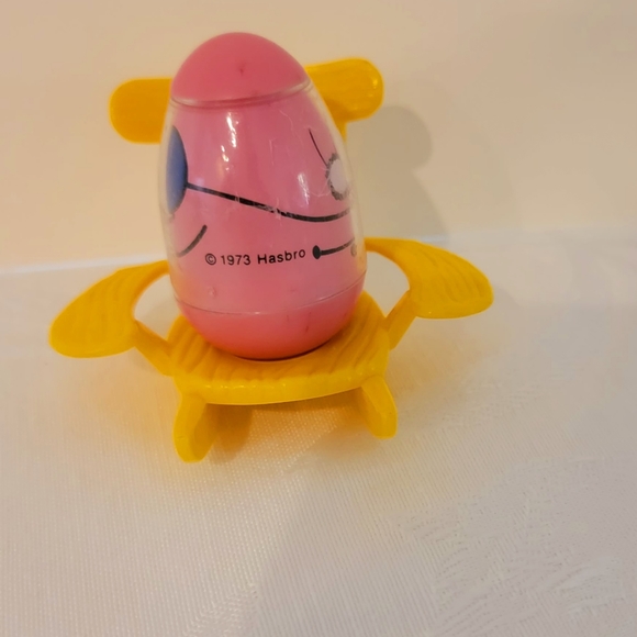 Hasbro | Toys | Vintage Weeble Wobble Pink Baby With Yellow Rocking ...
